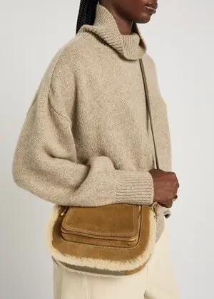ANYA HINDMARCH Vere Small Shearling-trimmed Cross-body Bag