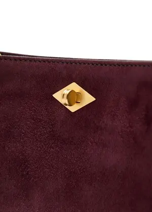 METIER Ease Suede Clutch - Burgundy