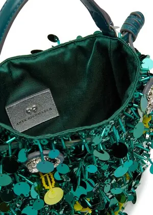 ANYA HINDMARCH Beetle Sequin-embellished Cross-body Bag - Teal