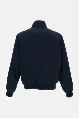 A.p.c. Bomber Jacket With Embroidered Logo - Blu