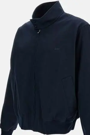 A.p.c. Bomber Jacket With Embroidered Logo - Blu
