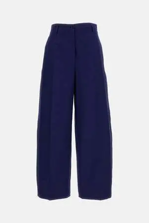 Alberto Biani Wide-leg Cotton Trousers - Blu