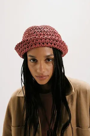 Free People Sailor Straw Hat - Red