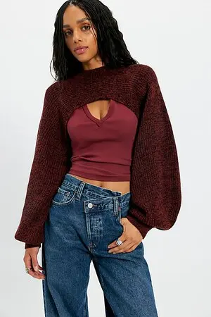 Free People Emery Knitted Bolero - Brown