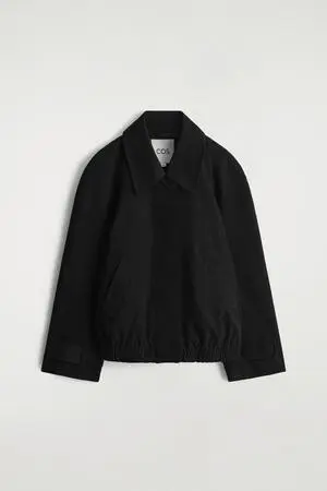 Cos Rounded Cotton Blouson Jacket - Black