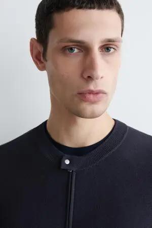 Cos Racer-neck Knitted Jacket
