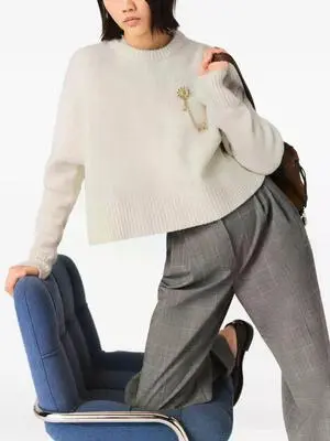 Maje Prince Of Wales Check Palazzo Trousers