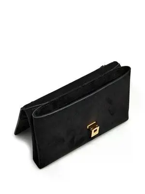 Elisabetta Franchi Embossed Chain Clutch - Black