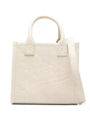 MC2 SAINT BARTH Mini Logo-embossed Tote Bag - White