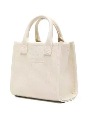 MC2 SAINT BARTH Mini Logo-embossed Tote Bag - White