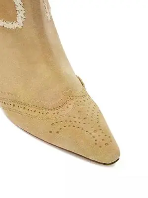 Ermanno Scervino Contrast-trim Pointed-toe Boots - Neutrals