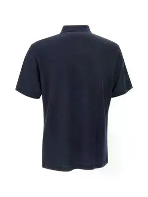 Eleventy Buttoned Short-sleeve Polo Shirt - Blue