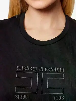 Elisabetta Franchi Logo Embroidered Cotton T-shirt
