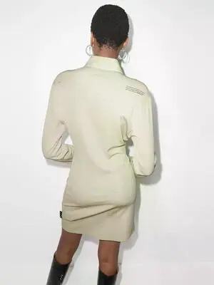 Off-White Polo Collar Long-sleeve Dress