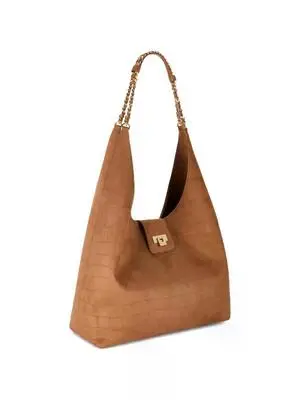 Elisabetta Franchi Embossed Chain Shoulder Bag