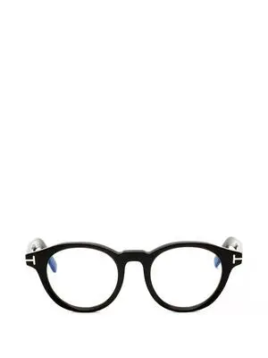 TOM FORD Full Rim Round Eyeglasses - Black