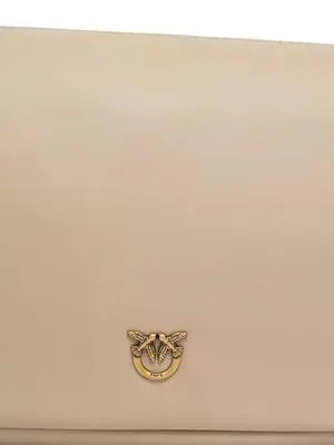 Pinko Medium Horizontal Shoulder Bag With Love Birds Logo - Neutrals