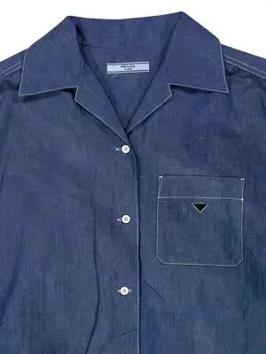 Prada Chambray Pocket Button Jumpsuit - Blue