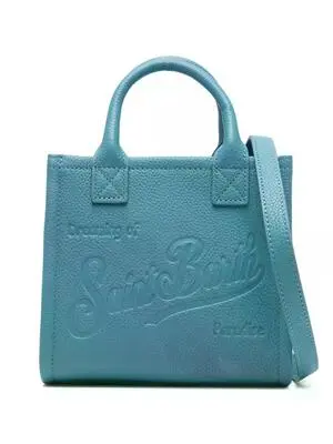 MC2 SAINT BARTH Mini Logo-embossed Tote Bag - Blue