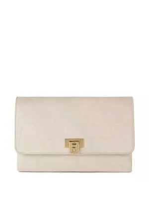 Elisabetta Franchi Suede Clutch With Chain Strap
