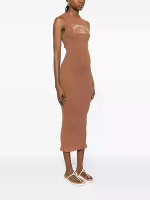 Elisabetta Franchi Logo-print Ribbed Knit Midi Dress