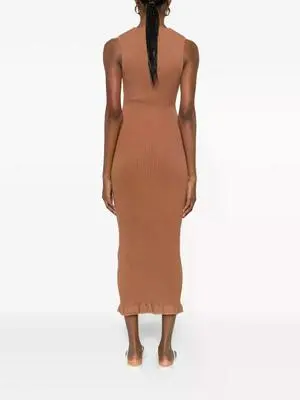 Elisabetta Franchi Logo-print Ribbed Knit Midi Dress