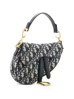 Dior Saddle Handbag Oblique Canvas Mini - Blue