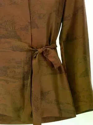 Max Mara Landscape-print V-neck Shirt