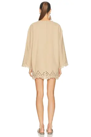 Isabel Marant Sherazade Eyelet Trim Dress - Sahara