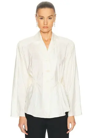 Chloé Light Weight Taffeta Top - Coconut Milk