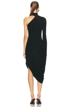 Alexander Wang Asymmetric Draped Midi Dress