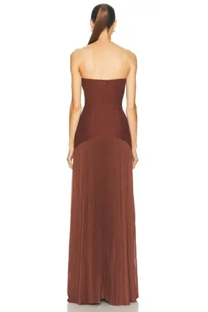 Alexis Sunniva Pleated Maxi Dress - Brown