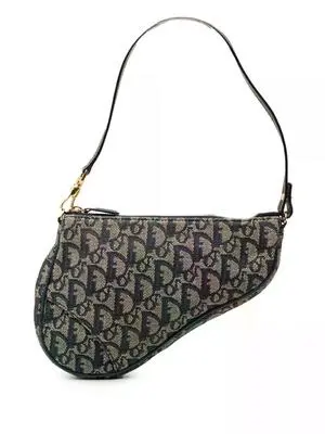 Dior 2001 Mini Diorissimo Canvas Saddle Pochette - Blue