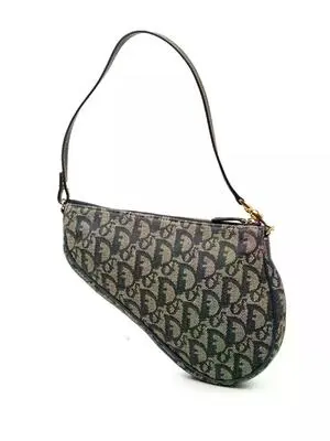Dior 2001 Mini Diorissimo Canvas Saddle Pochette - Blue