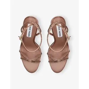 Steve Madden Juniper Satin Heeled Sandals - Brown