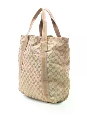 Gucci Gg Canvas Web Tote Bag - Brown