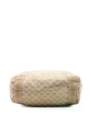 Gucci Gg Canvas Web Tote Bag - Brown