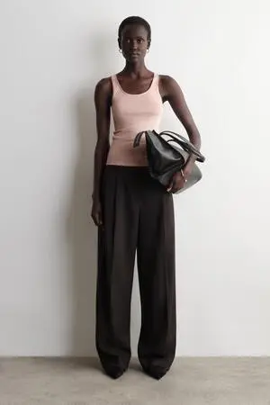 Cos Satin-trimmed Cotton-jersey Tank Top
