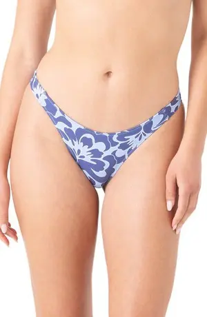 Roxy Tropical Drift Scrunch Bikini Bottoms - Blue