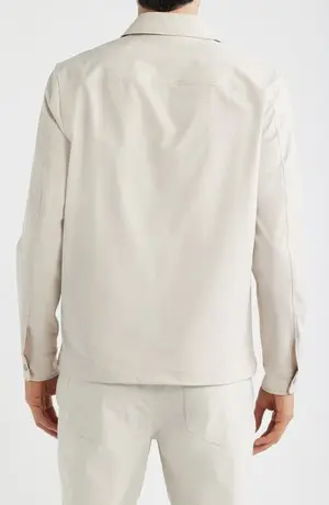 REISS Ascend Zip-up Shirt Jacket - Stone
