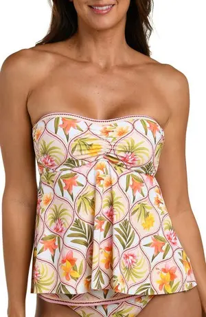 La Blanca Palm Halter Tankini Top