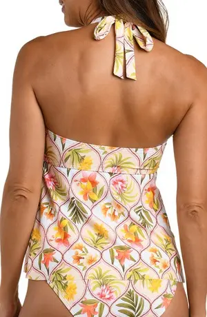 La Blanca Palm Halter Tankini Top
