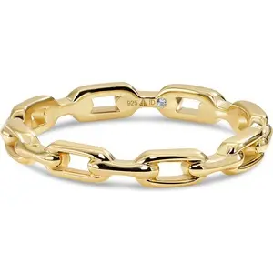 DEVATA Cable Link Ring In Gold Plated Sterling Silver - Yellow Gold