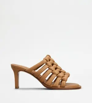 TOD'S Nappa Leather Mules - Brown