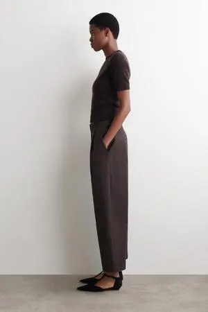 Cos Cropped Balloon Pants - Brown