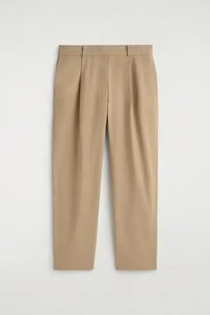 Cos Cotton-twill Tapered Pants - Beige