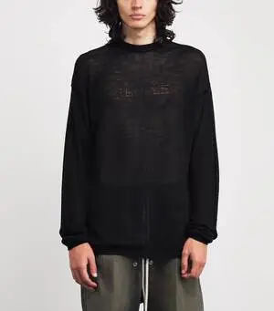 Rick Owens Wool Temple Sheer Sweater