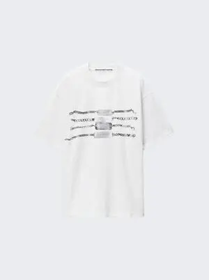 Alexander Wang Short Sleeve Tee With Chain Graphic - White