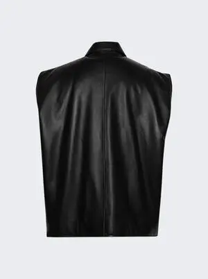 Balenciaga Sleeveless Leather Bomber Jacket