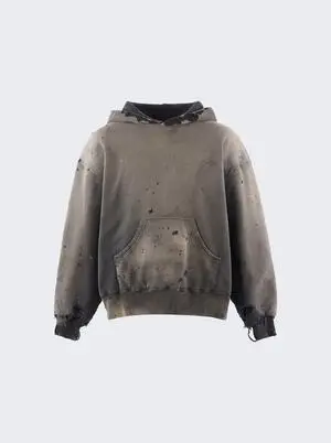 SAINT MXXXXXX Double Face Destroyed Hoodie - Black